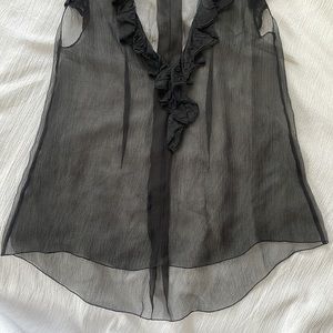CHANEL | Tops | Chanel Hand Chiffon Lace Embroidered Top | Poshmark